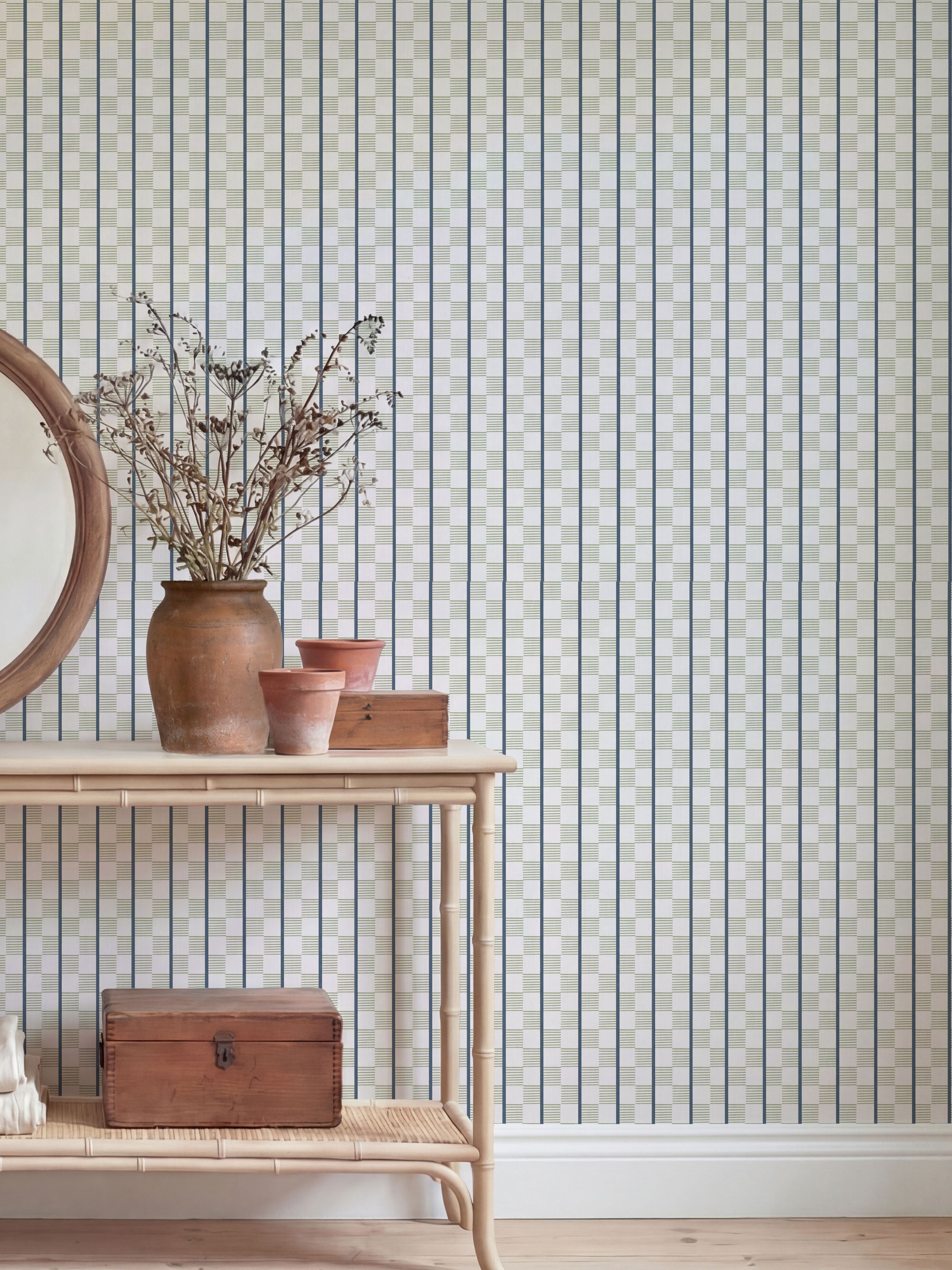 Ponty Olive Wallpaper - Esselle Home